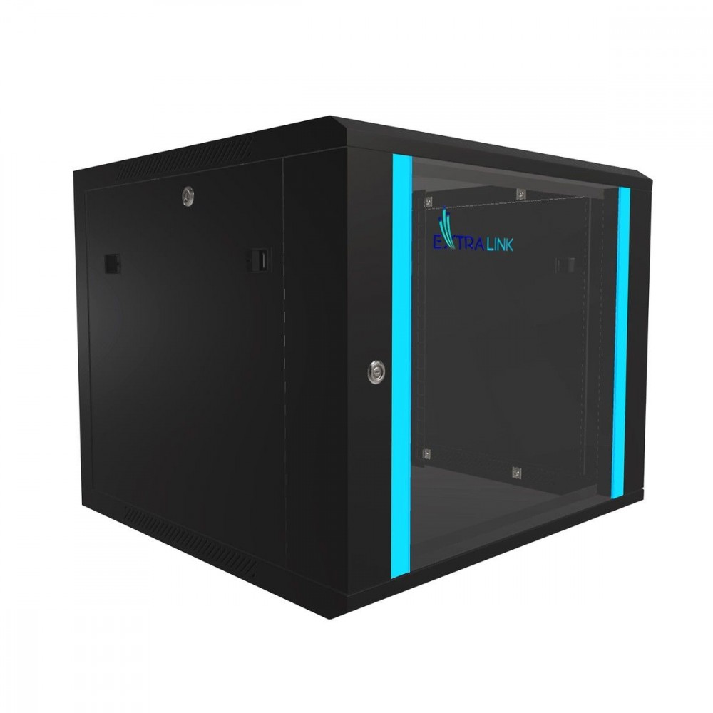 Extralink Szafka Wisząca Rack 9u 600x600 Czarna Szklane Drzwi Kakto Pl